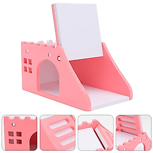 1pc Little Pet Staircase Villa Hamster Habitat Small Hamster Toys Wooden Hamster Hut Novel Hamster House Hamster Villa Pet Supply Small Pets Toys Pet Playing House