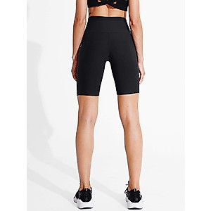 CADMUS 3 Pack High Waisted Shorts for Women 8" Workout Biker Shorts w Two Side Pockets,3044,Pack of 3,Black,Black,Black,XX-Large