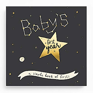 Lucy Darling Baby Memory Book, Themed Baby First Year Book, First 5 Years Journal & Photo Album for Baby Boy/Girl, Keepsake Books, Gender Neutral Memories & Milestone Book, Mom Gift - Golden Stargazer