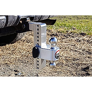 Weigh Safe Adjustable Trailer Hitch Ball Mount - 6" Adjustable Drop Hitch for 2" Receiver - Premium Heavy Duty Aluminum Trailer Tow Hitch w/ Stainless Steel Tow Balls (2" & 2 5/16") - 12,500 lbs GTW