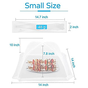 Comforer 4 Pack Food Cover Mesh Food Tent, 2 * 17 Inches and 2 * 14 Inches, Pop-Up Umbrella Screen Tents, Collapsible and Reusable Patio Net for BBQ, Picnics, Parties, Camping, Outdoor