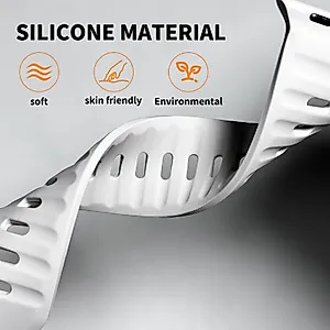 Sport Band Compatible with Apple Watch Ultra 2 Band/Apple Watch Ultra Band for Men, Waterpoof Soft Silicone Apple Watch Band 49mm 45mm 44mm 42mm for Apple Watch Series 9 8 7 6 5 4 SE