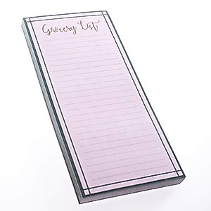 Graphique Magnetic Notepad - Green and Gold Grocery and Shopping List - Fun Decorative To-Do List - Perfect House Warming Gifts - 100 Tear off Sheets (4" x 9.25" x .5")
