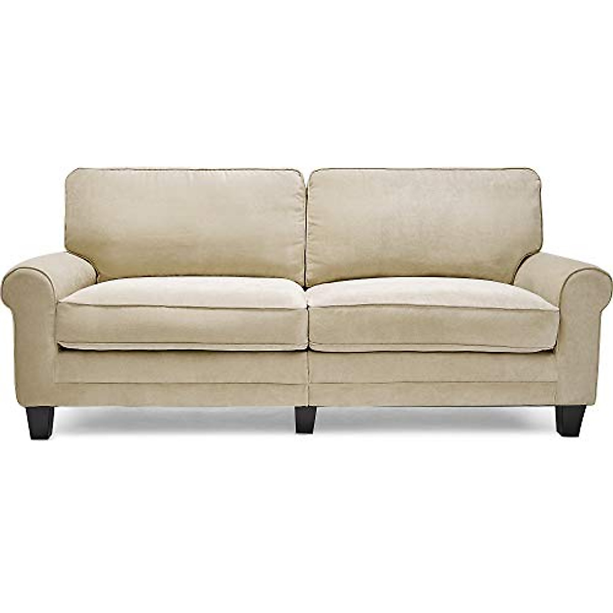 Serta Copenhagen 78" Sofa - Pillowed Back Cushions and Rounded Arms, Durable Modern Upholstered Fabric - Marzipan