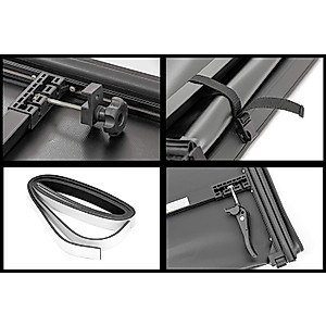 Rough Country Soft Tri-Fold Truck Bed Tonneau Cover for Ram 1500/2500 (2009-2018) - Fits 6'4 Bed, Weather-Resistant Bed Cover