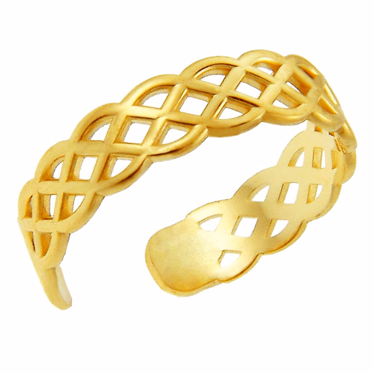 10k Yellow Gold Celtic Knot Band Adjustable Mid Knuckle Ring