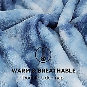 Fleece Throw Blanket Cozy Soft Lightweight Throw Blankets Warm Plush Haze Blue fall blankets and throws Couch Sofa Bed Camping Travel Picnic Outdoor Blanket Bedding Kid Baby Boys Girls Adults 50x70 in