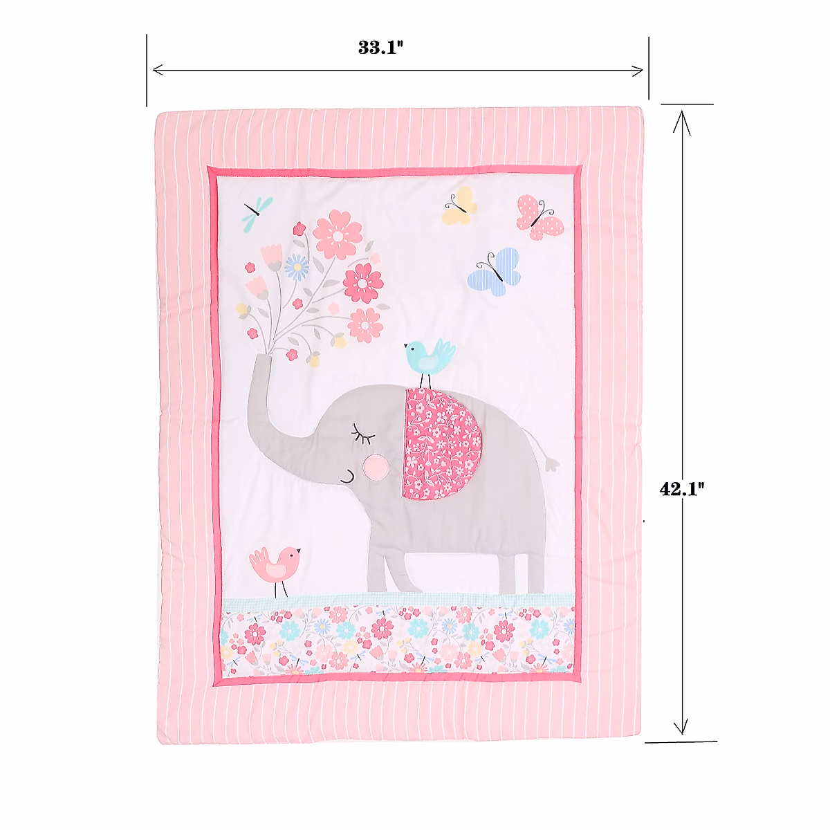 DMZVEIDA The Latest 3-Piece Set of Crib Products Baby Bedding Set:Baby Comforter Baby Quilt,Baby Fitted Sheet,Baby Pillowcase,Soft Skin Friendly Cotton Fabric,for Girls Boys.(352)