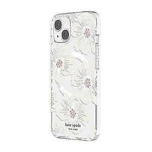 kate spade new york Protective Hardshell Case for MagSafe for iPhone 13 - Hollyhock Floral Clear