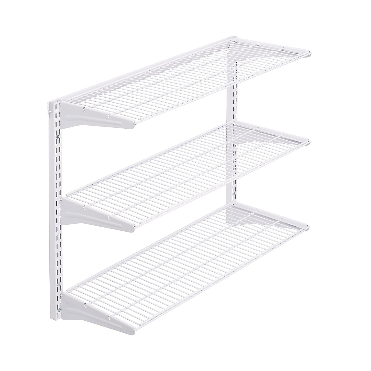 Triton Products Storability Wall Mount Organizational Unit with 3 Shelves, 1 Top Rack, 2 Side Rails - 33 Inch L x 31 1/2 Inch H, Wired Steel
