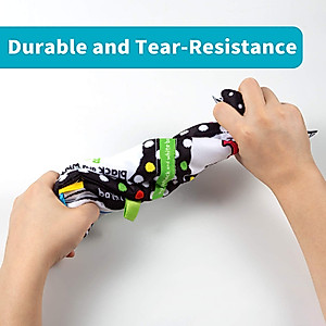 Soft Cloth Books Baby Books-2Pack for Infant Toddler Kids, Colorful High Contrast, Crinkle Washable Chewable Non-Toxic Early Educational Bath Books, Babies & Faces & Out Going Themes, Giftable