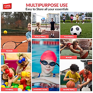 Keeble Outlets Soccer Ball Bag (30x40 inches) | Durable Nylon & 600D Polyester Basketball Coaches Bag with Mesh Pocket | Black Basketball Net Bag for Outdoor Training and Team Ball Storage