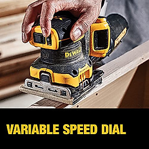 DEWALT 20V MAX* XR Palm Sander, Sheet, Variable Speed, 2-Ah Battery, 1/4-Inch (DCW200D1)