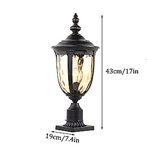 MODEBHD E27 European Retro Outdoor Lantern Column Lamp Tradition Victoria Waterproof Decoration Table Lamp Balcony Aisle Corridor Garden Courtyard Street Post Light Lighting Bollard Lamps