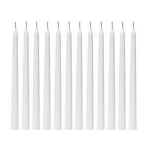 SRG White Unscented 10" x 7/8" Taper Candles Pack of 12