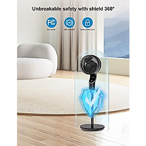 Pedestal Fan for Bedroom,VCK 42“ Standing Floor Fan with 360° Oscillating Air Circulator,32 Speeds,4 Modes,24db Ultra Quiet DC Motor,24H Timer,Child Lock,Smart Remote Control for Home, Office, Indoor