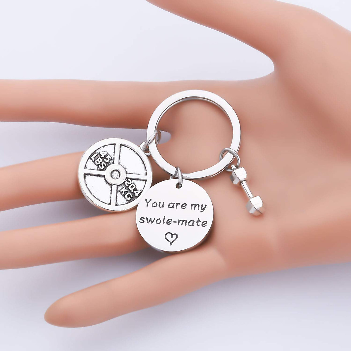 BAUNA Fitness Workout Keychain Jewelry You Are My Dumbbell Exercises Weightlifting Sports Fitness Gifts For Friends Couple (Fitness Workout Keychain)