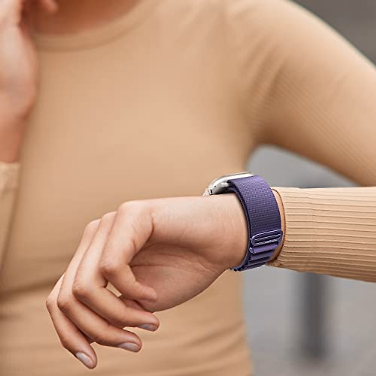 AMAZINGthing Titan Sport Watch Band for Apple Watch Ultra SE Series 9 8 7 6 5 4 3 2 1, Rugged Alpine Loop Watch Strap for iWatch 49mm 45mm 44mm 42mm 41mm 40mm 38mm, Purple