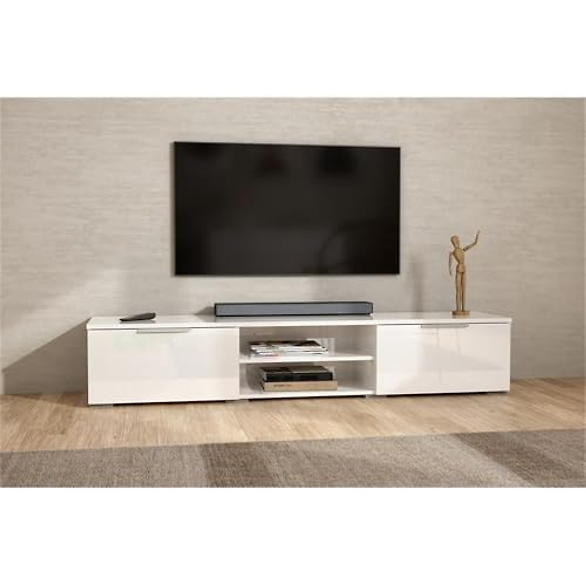 Tvilum Match TV Stand, White High Gloss