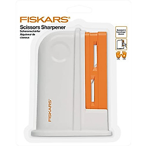 Fiskars 1020499 Scissors Sharpener, 9 x 4 x 13.8 cm, White/Orange