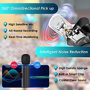 PGDLOF Wireless Lavalier Lapel Microphone for iPhone iPad - Professional Video Recording Lav Mic, 2 Clip-on Microphones for YouTube Interview Vlog Livestream & Podcast