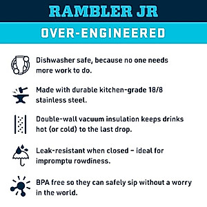 YETI Rambler Jr. 12 oz Kids Bottle, with Straw Cap