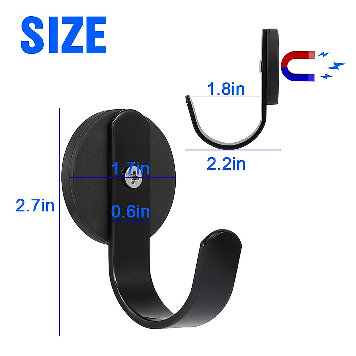 LucyPhy 4 Pack Magnetic Wreath Hanger Wreath Holder Wreath Hanger Hook for Metal Front Door for Metal Door Refrigerator BBQ Grill Tool Box