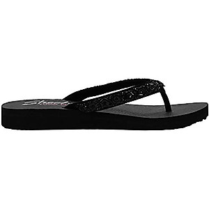 Skechers Women's Meditation-Daisy Delight Sport Sandal Black/Black 8 Wide