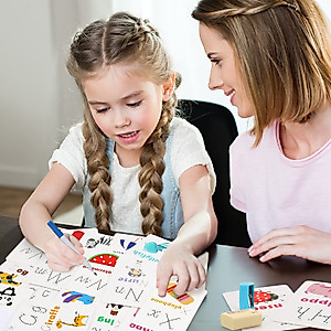 TOY Life Dry Erase Alphabet Flash Cards with ABC Flash Cards for Alphabet Affirmation Workbook - Toddler Flash Cards Preschool Homeschool 3 4 5 Years Flash Cards Read Write Learning Cards Toddlers