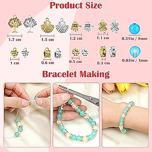 shynek 753 Pieces Glass Beads Bracelet Making Kit, 24 Color Glass Beads for Jewelry Making with Spacer Beads, Bail Tube Beads, Charms and Elastic String for Bracelets