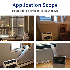 Shinco Sliding Door Air Conditioner Window Sealing Plate with Special Designed Lock Portable Air Conditioners, Adjustable Length Portable AC Vent Kit, 26.57in.-38.58in. Short Plate (Single)