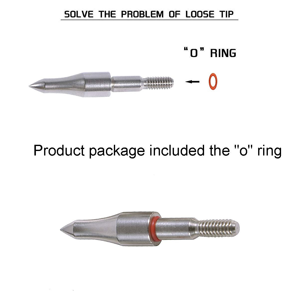 AMEYXGS 12/24 Pack Archery Field Points 5/16 inches Cutting Diameter 75/100/125/150/200/250/300 Grain Stainless Steel Arrow Tip Arrow Points for Target Practice and Hunting (75 Grain 12 pcs)