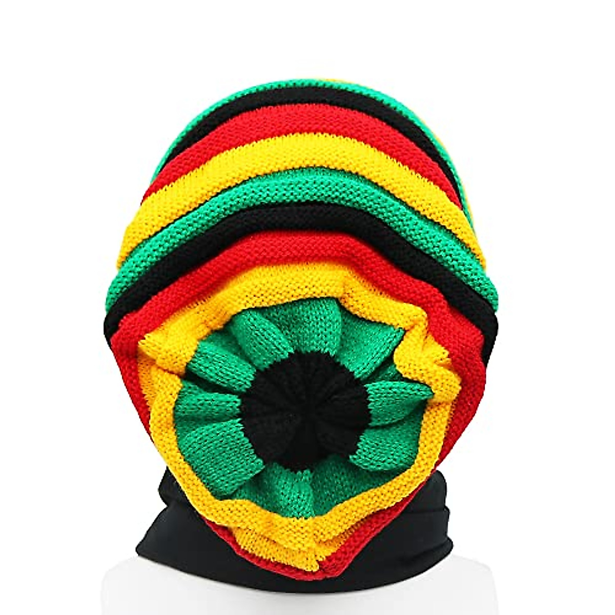 Unisex Jamaica Reggae Cap Rasta Slinky Beanie Multi-Colour Striped Slouchy Baggie Beanie Skullies Gorro Rasta Hat