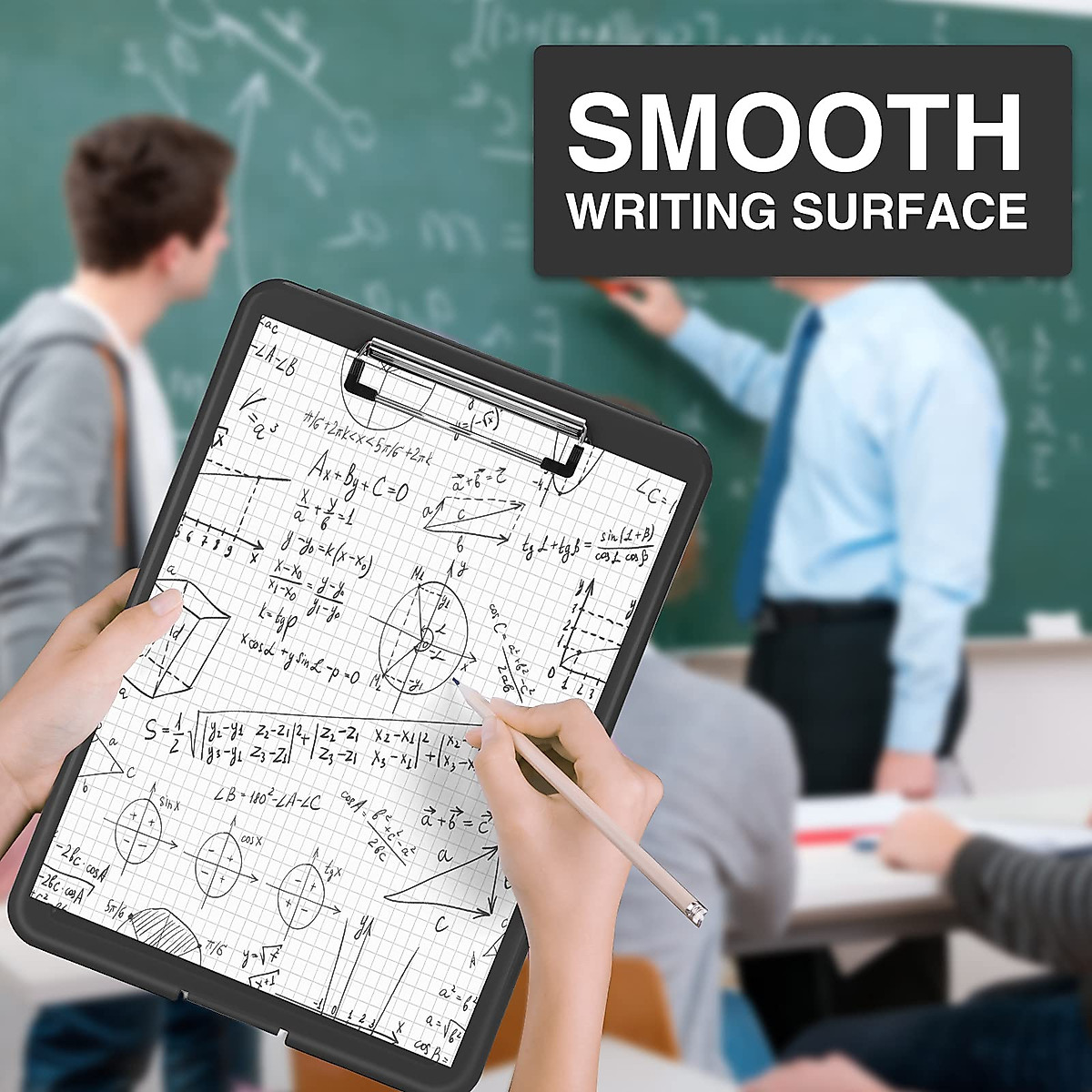 Sooez Storage Clipboard, [25% Sturdier] Nurse Clip Boards 8.5x11 With Storage, Heavy Duty Plastic Clipboard With Compartment, Waterproof Clipboard Case Box With Low Profile Clip, Letter Sized a4 Paper