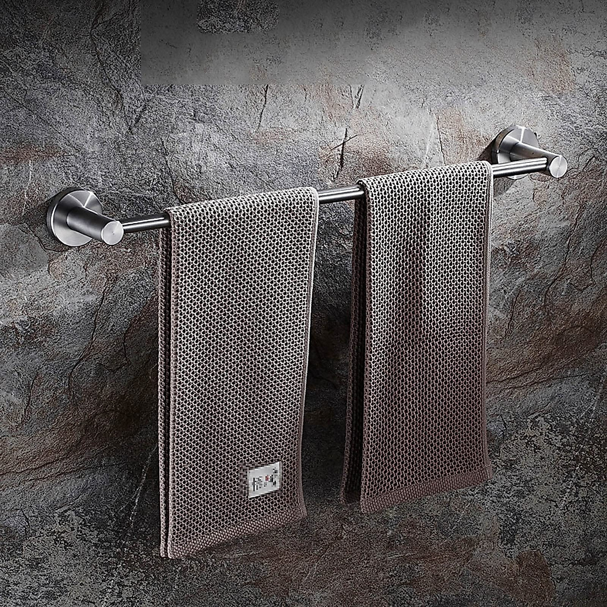 Stainless Steel Towel Bar Rails，80cm 100cm 120cm Large Size Towel Holder Wall Mounted Single Rod for Bathroom, Kitchen or Toilet (Size : 19.7inch(50cm))