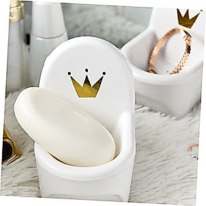 Zerodeko 1Pc Box Toilet soap Box Kitchen soap Holder Bathroom soap Holder Closestool Shape soap Box Soap Storage Box bar soap Dish Plastic Trays Sponge Brush Holder Shower Stand Cute