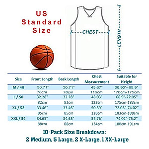 Liberty Imports 10 Pack - Reversible Men's Mesh Performance Athletic Basketball Jerseys - Adult Team Sports Bulk (Blue/White)