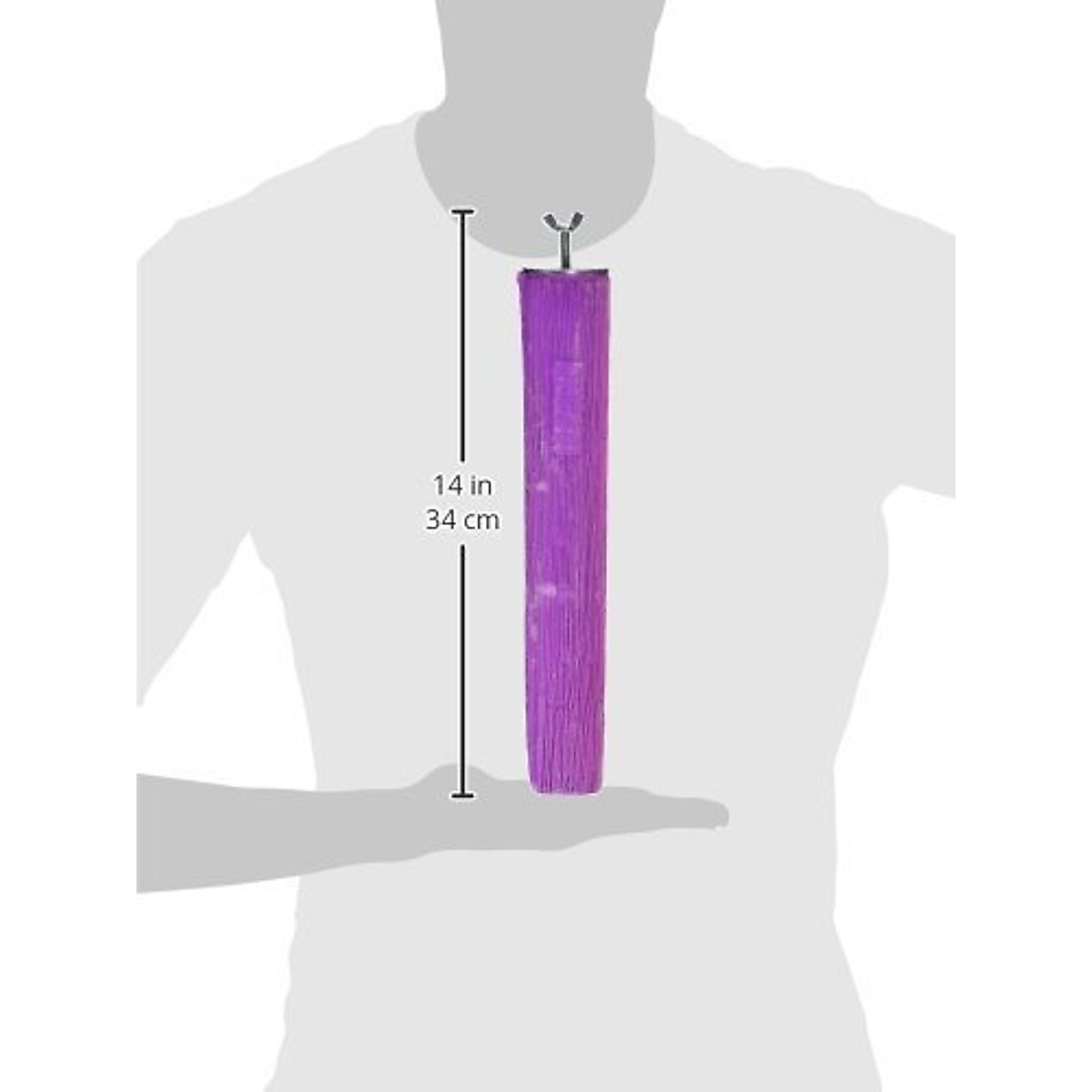 PENN-PLAX Bird-Life Calcium Bird Perch – Naturally Trims Nails & Beak – Great for Cockatoos, Amazons, African Greys, and Other Large Parrots and Birds – 12” Long