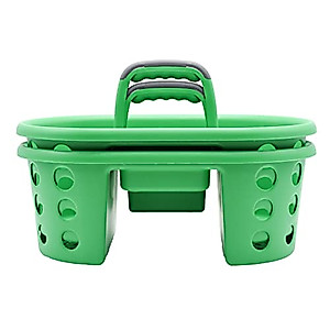 SIMPLYKLEEN Shower Caddy with Handle 2-Pack Plastic Bathroom Storage Organizer, Green Made in the USA