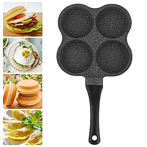 Nonstick Pancake Pans, Aluminum 4 Cups Pancake Omelet Eggs Pan Frying Pot Maker Kitchen Utensil for Egg Burger, Breakfast Pancake Pan, Omelet Breakfast