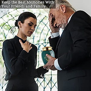 DGDCDV Human Ashes Keepsakes Urn 24 Cubic Inches, Small Ceramic Urns for Human Ashes, Tree of Life Cremation Urn, Urns for Sharing Adult Ashes, Pet Cat and Dog Urn, Adult Funeral Urn