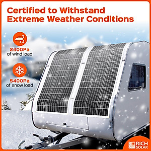 RICH SOLAR 100 Watt 12 Volt ETFE Flexible Monocrystalline Solar Panel for RV Boat Lightweight