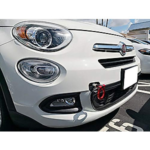 Luyao Aluminum Tow Hook Ring for 2016-up Fiat 500X ONLY Sports Red Track Racing Style