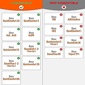 NewFantasia Softer Leather Replacement Earpads Compatible with Bose QC25, QC35, QC35 ii, QC45, QC15, QC2, AE2, Soundlink Headphones Sheepskin Leather Memory Foam Ear Cushions