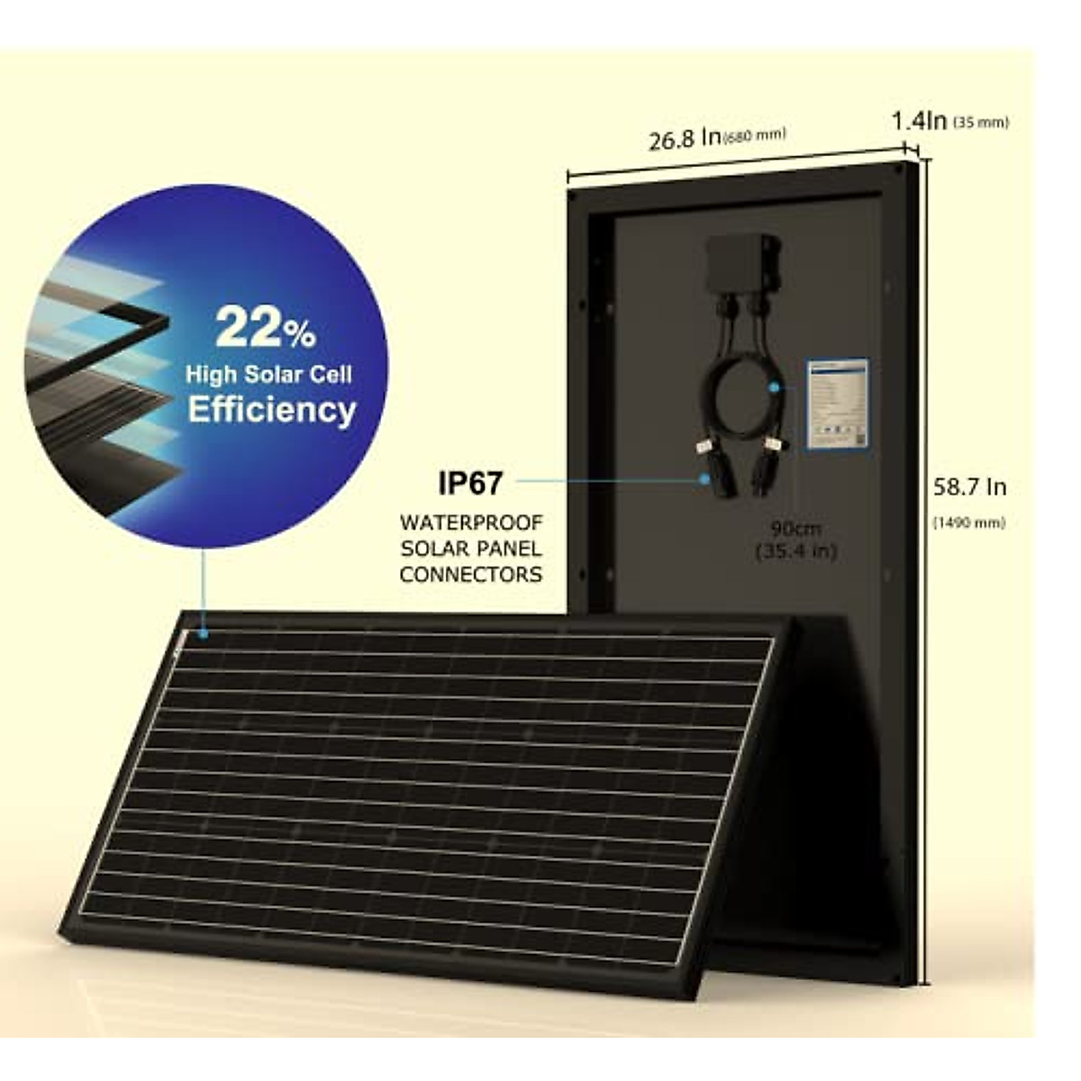 200W 12V Mono Solar RV Kits with 20A PWM Charge Controller/Mounting Brackets/12AWG Solar Cables/ 8AWG Tray Cable/Cable Entry housing（200W 20A Kit