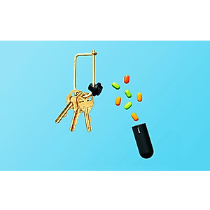 Craighill Key Capsule - Pill Container Keychain, Portable Vitamin Case for Travel, Camping & Everyday, EDC Accessory, Lightweight, Anodized Aluminum - Black