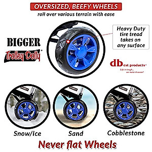 dbest products Bigger Trolley Dolly, Blue Shopping Grocery Foldable Cart
