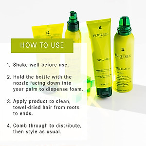 Rene Furterer VOLUMEA Volumizing Foam - For Fine, Limp Hair - Lightweight - Thickening & Long-Lasting Volume - 6.8 fl. oz.