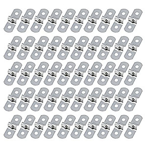 Sydien 50Pcs M5 2Hole Strap U Bracket Tube Strap Stainless Steel Rigid Pipe Strap Clamp