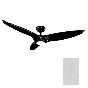 Morpheus III Smart Indoor and Outdoor 3-Blade Ceiling Fan 60in Automotive Silver with 3000K LED Light Kit and Remote Control works with Alexa, Google Assistant, Samsung Things, and iOS or Android App